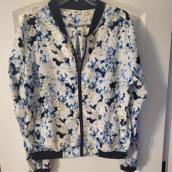Cato | Jackets & Coats | Ladies Cato Light Weight Floral Zip Front ...